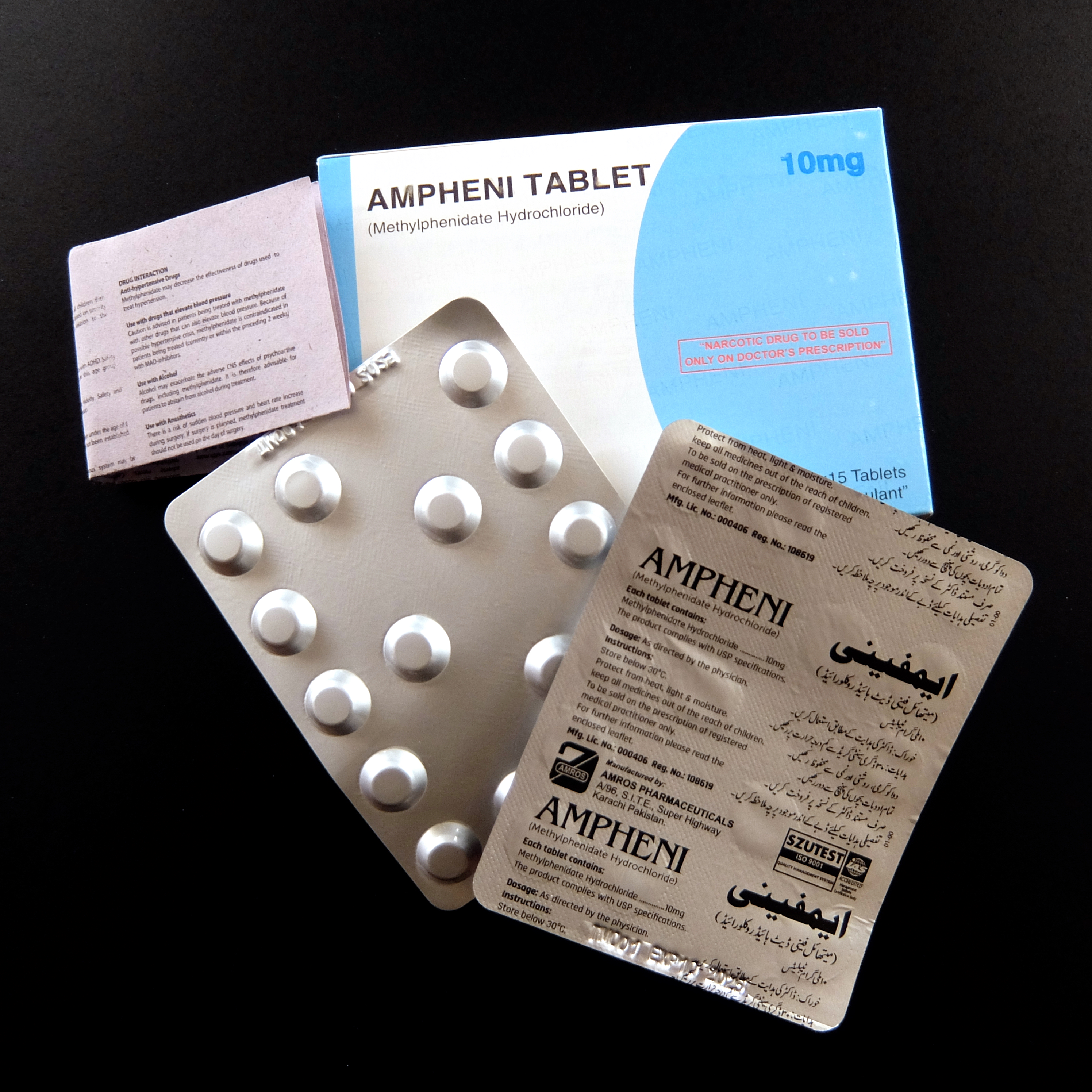 Ampheni 10mg, Original, Pakistan, (Methylphenidate)